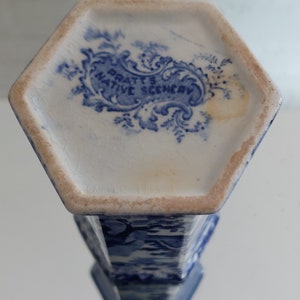 RARE Pratts "native Scenery" Blue + White Small Vase C1900 - Etsy