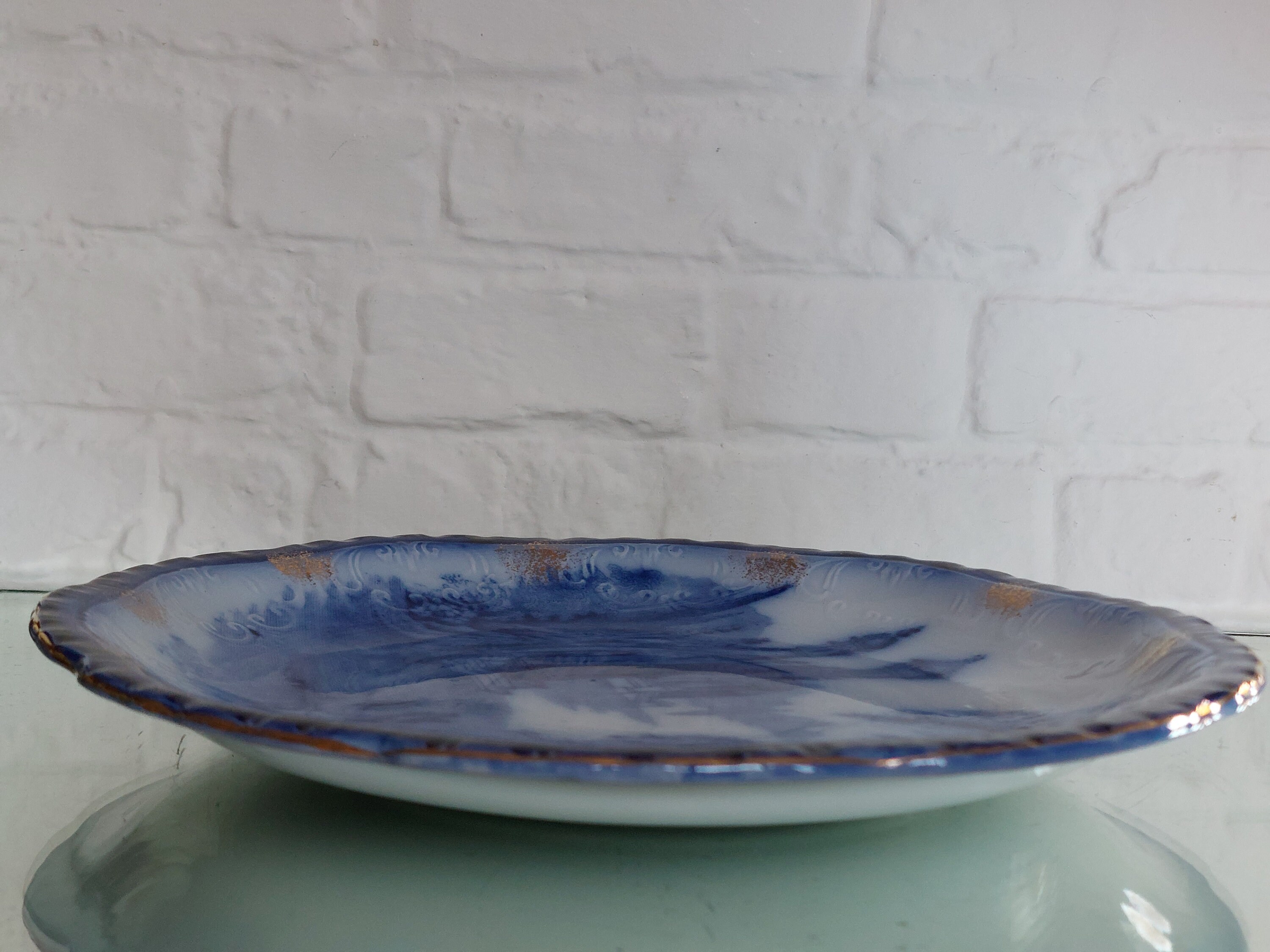 Gorgeous Antique Victorian Flow Blue Large 10 Plate - Etsy