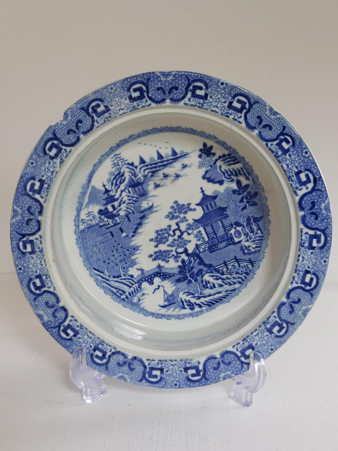 Marvelous Antique Willow Pattern LARGE 8" Dish- Bowl C1920 - Etsy