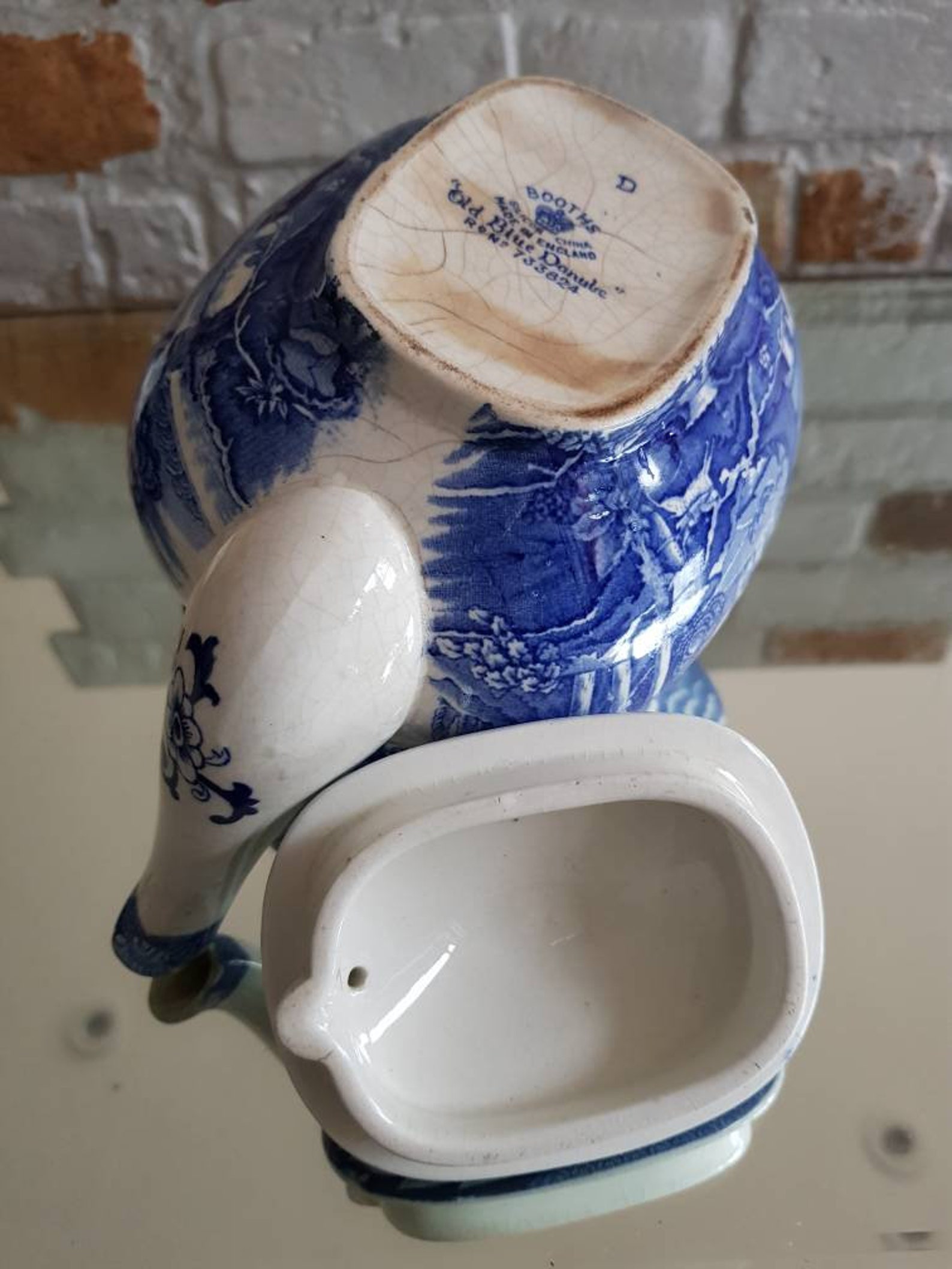 RARE booths Ceramic Teapot old Blue - Etsy