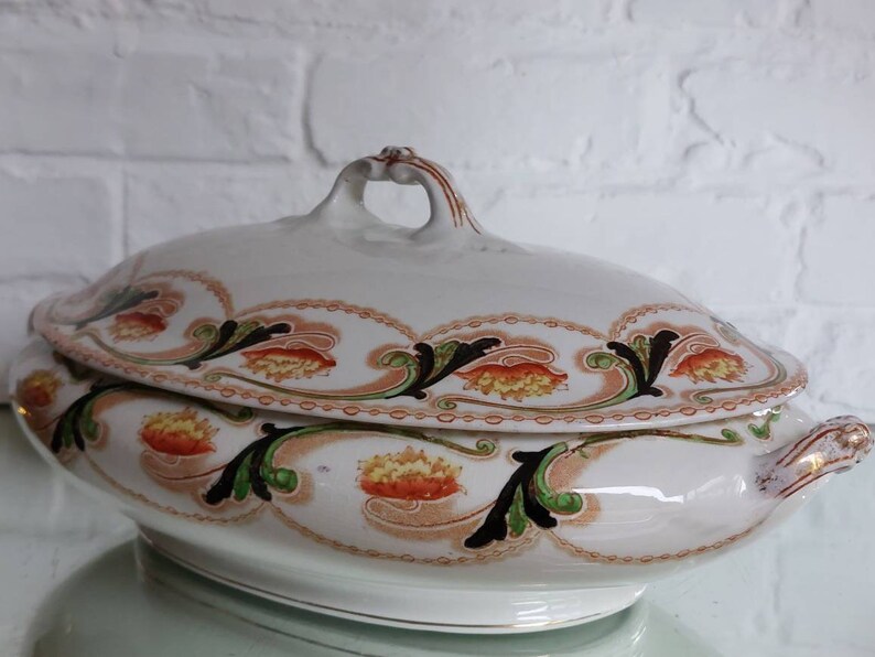 Myott Son & Co England "angelica" Imperial Semi Porcelain Large Lidded ...