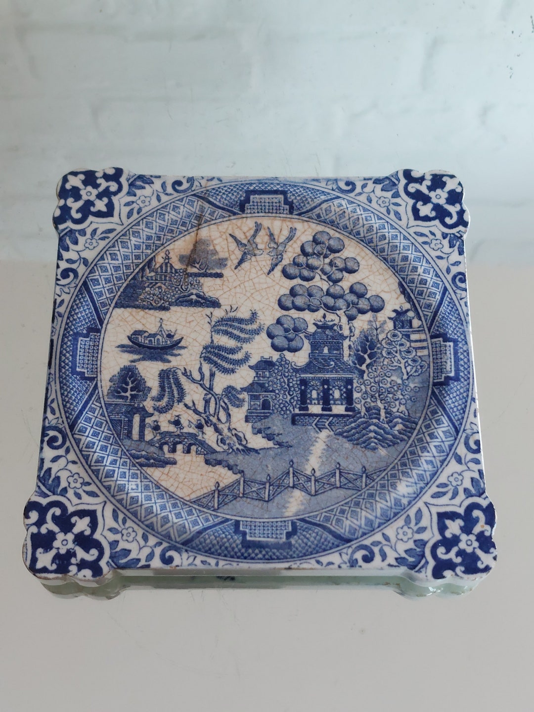 Rare Antique Minton Hollins & Co Works Wall Tile "willow" Pattern June ...
