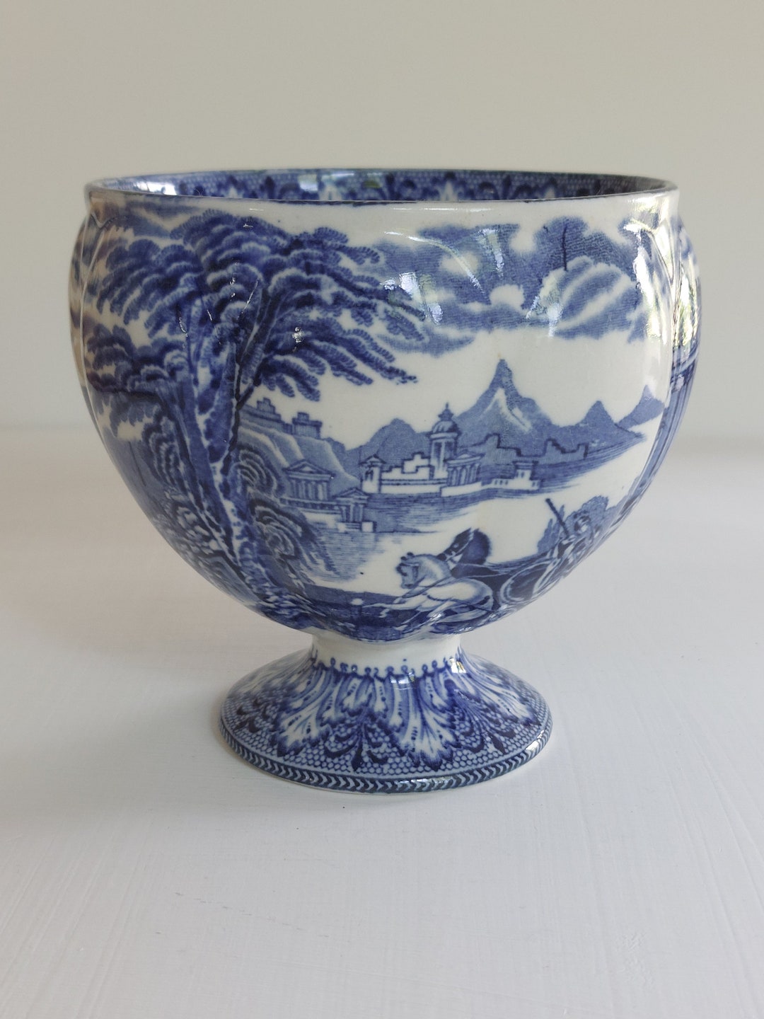 Rare Fabulous Cauldon England "chariots" Pedestal 5" Bowl- Vase C1910 ...