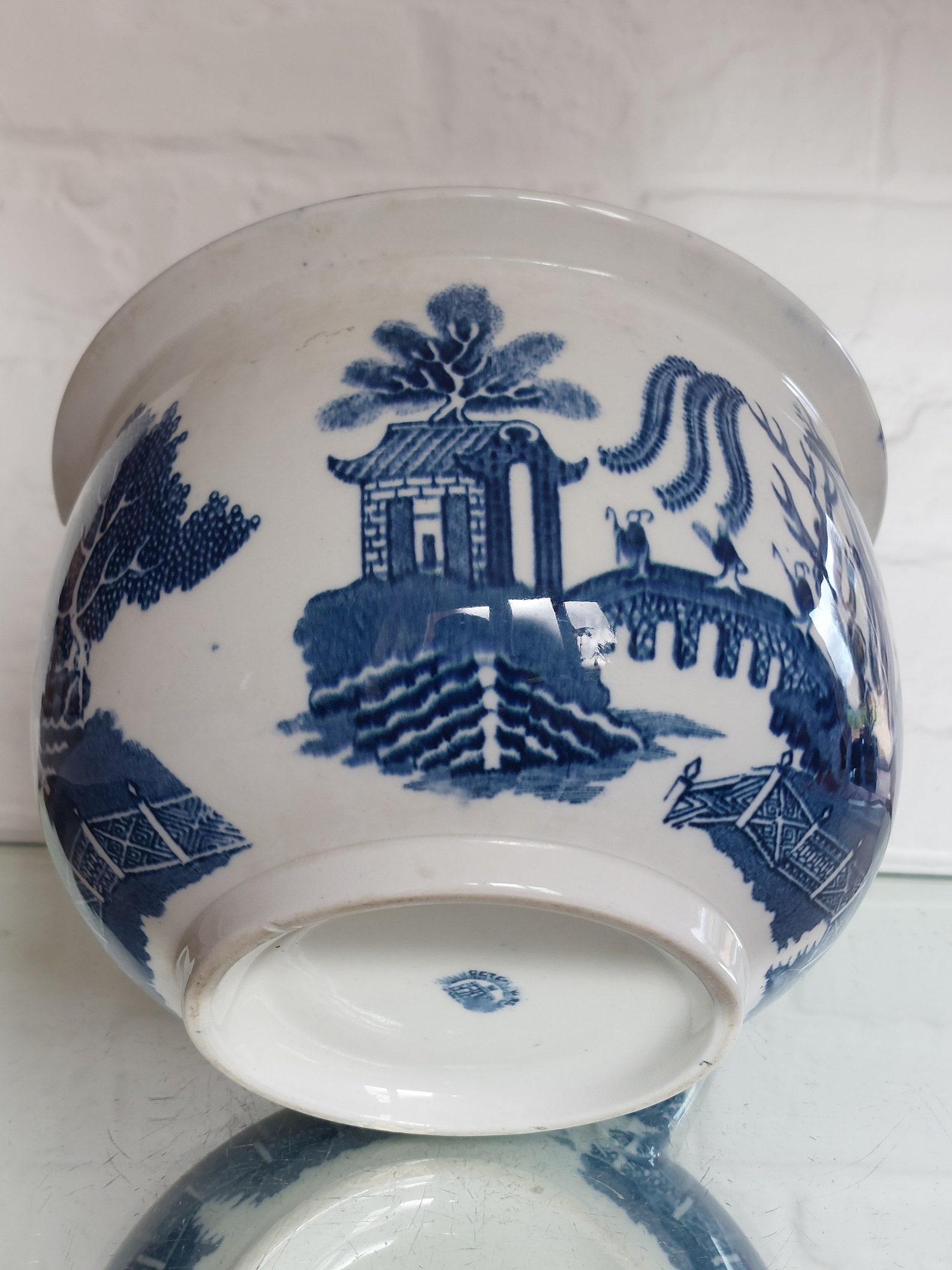 Rare Antique Maling "cetem Ware" Chamber Pot in Willow Pattern C.1920s ...