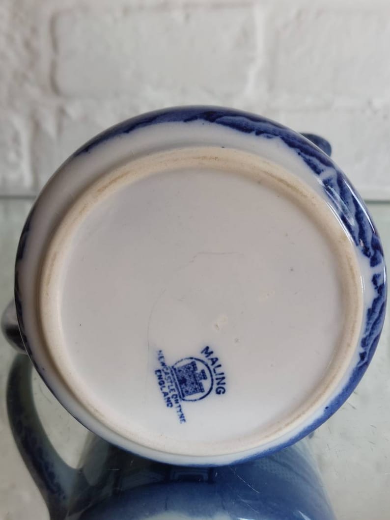 Antique Maling Pottery Blue & White Willow Pattern Small Jug - Etsy UK