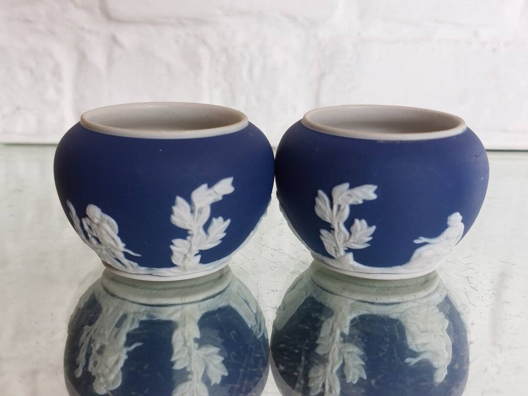 Antique Pair of Adams Tunstall Blue + White Jasperware Neoclassical ...
