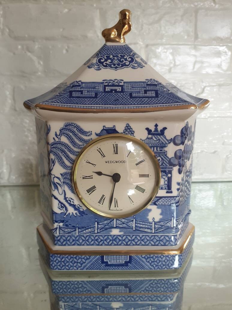 Rare Wedgwood Willow Pattern Mantle Clock Danbury Mint | Etsy