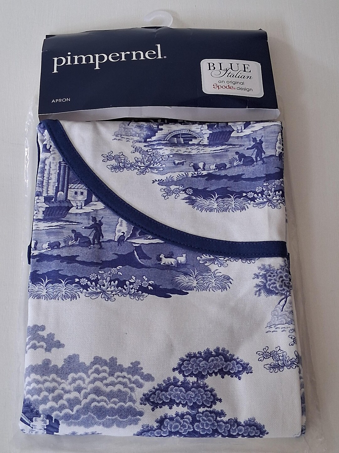 Rare Spode Blue Italian Fabric Large Cooking Apron! - Etsy