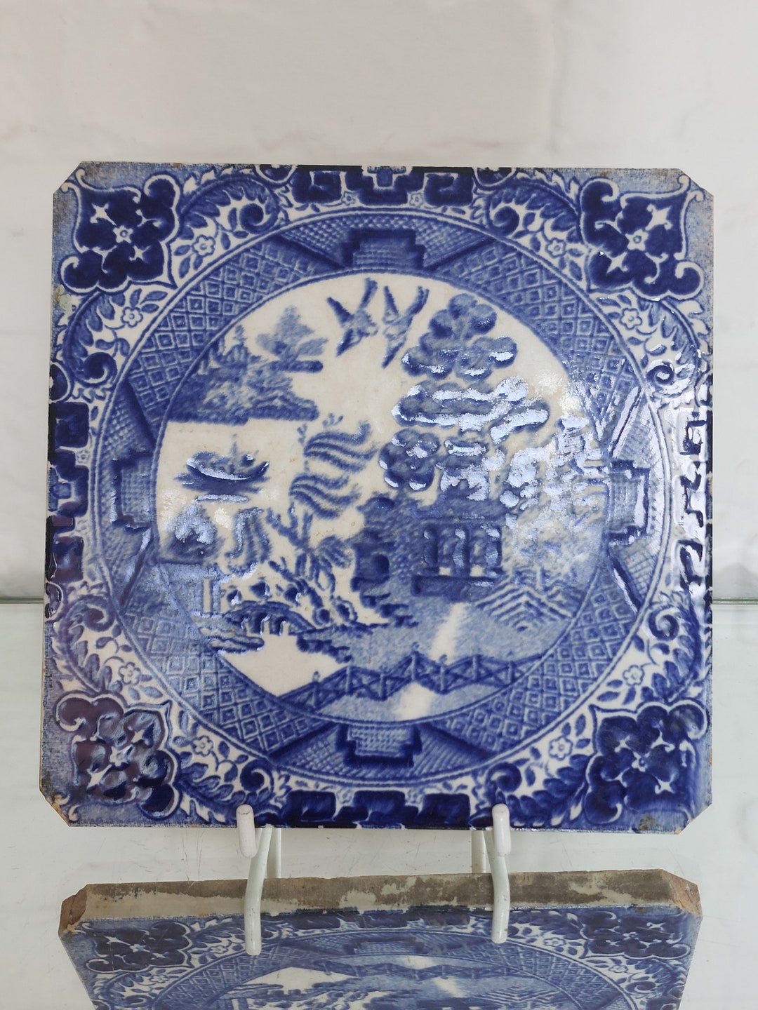 Rare Antique Willow Pattern "minton" Decorative Tile C1800s - Etsy