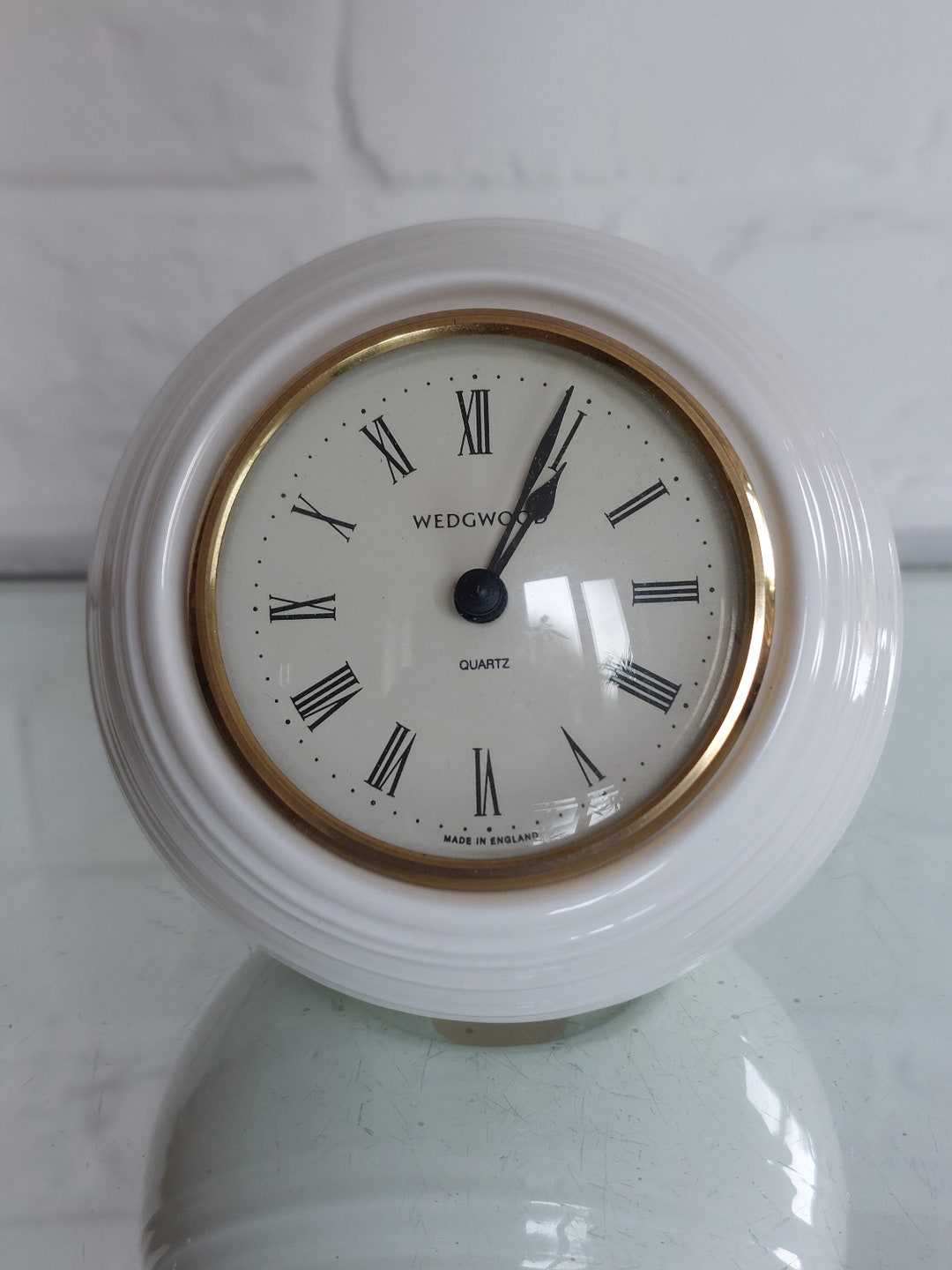 Rare Wedgwood Spirit Spherical White Bone China Clock 2001- Fully ...
