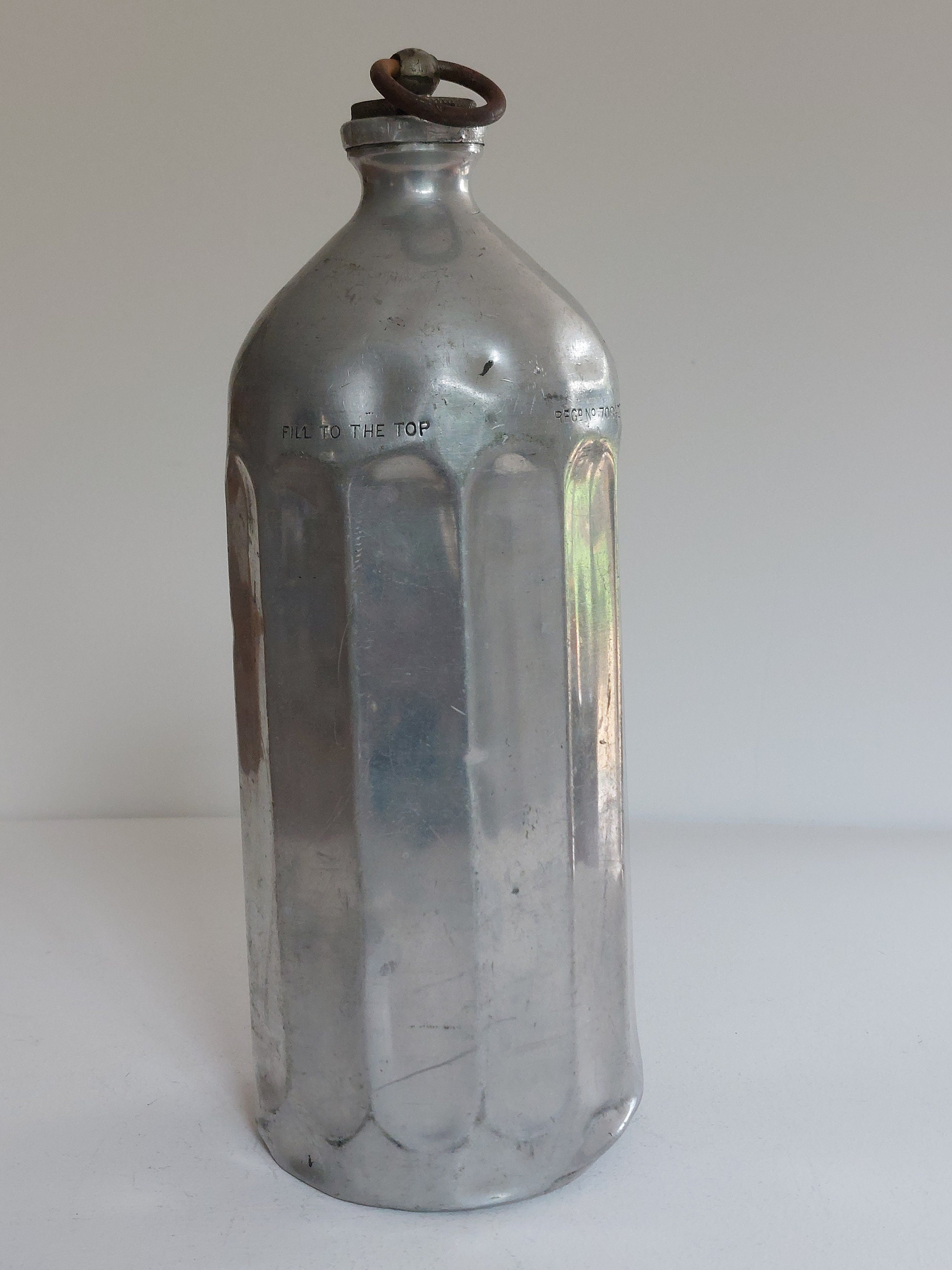 Rare WW1- WW2 "diamond" British Made Pure Aluminum Water Bottle- Flask ...