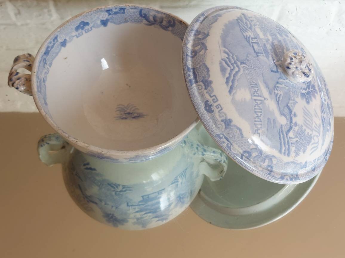 Rare Antique copeland Late Spode Willow Pattern - Etsy