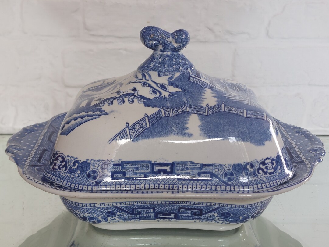 Rare Wedgwood & Co England LARGE Willow Pattern Lidded Tureen- Perfect ...