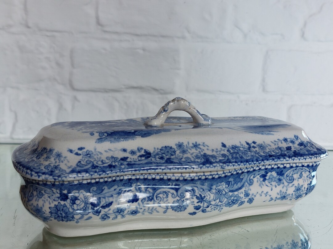 Fabulous Antique Victorian Blue & White Floral Pattern Toothbrush ...