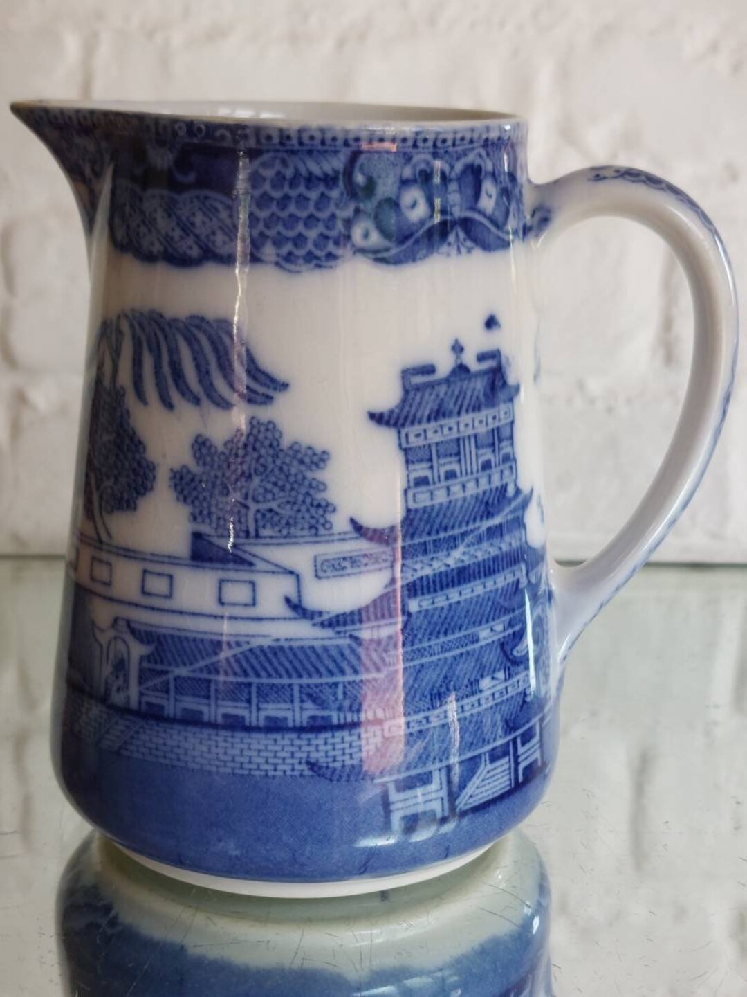 Antique Maling Pottery Blue & White Willow Pattern Small Jug C.1930 - Etsy