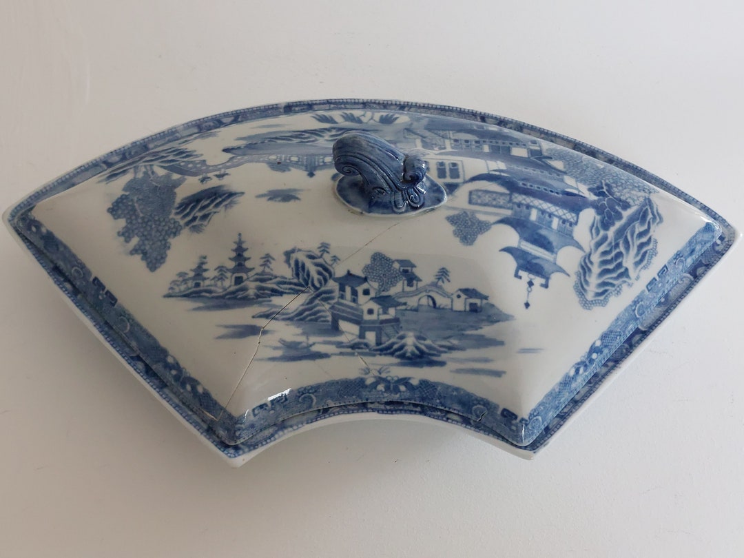 Rare Antique "mason's" Willow Pattern LARGE Lidded Serving Tureen- Dish ...