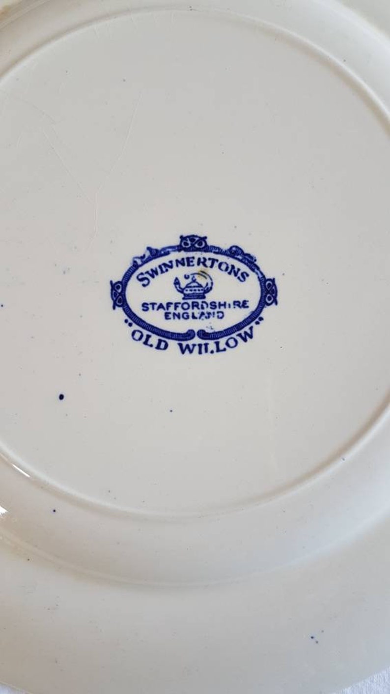 Swinnertons Staffordshire England "old Willow" 9" Dinner Plate- Made in ...