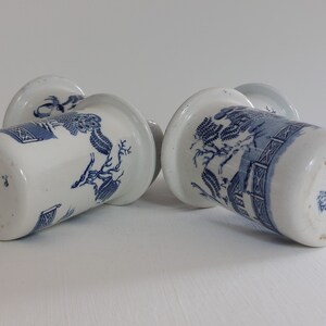 Rare Antique Willow Pattern Staffordshire "cetem Ware" Lot 4 Beakers ...
