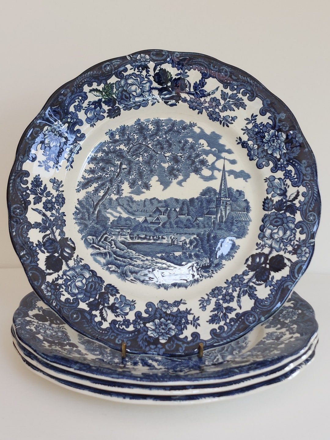 Royal Worcester Group Avon Scenes 1790 Palissy Large 10" Dinner Plates ...