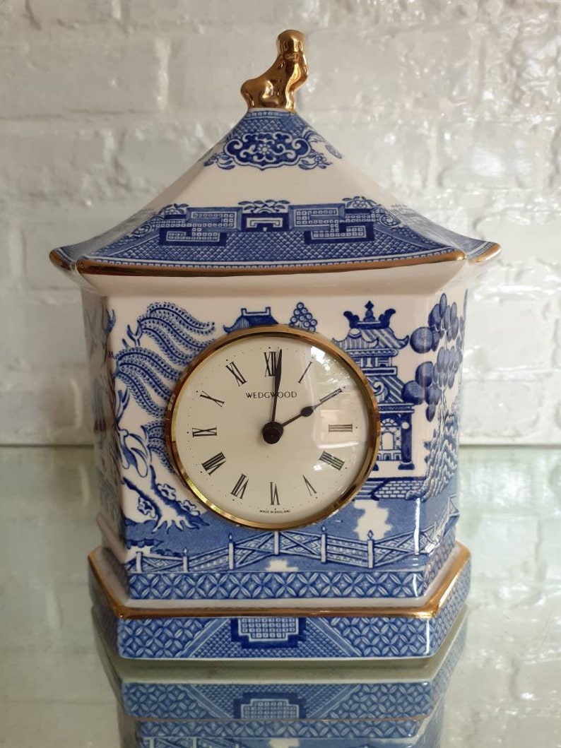 Rare Wedgwood Willow Pattern Mantle Clock Danbury Mint | Etsy