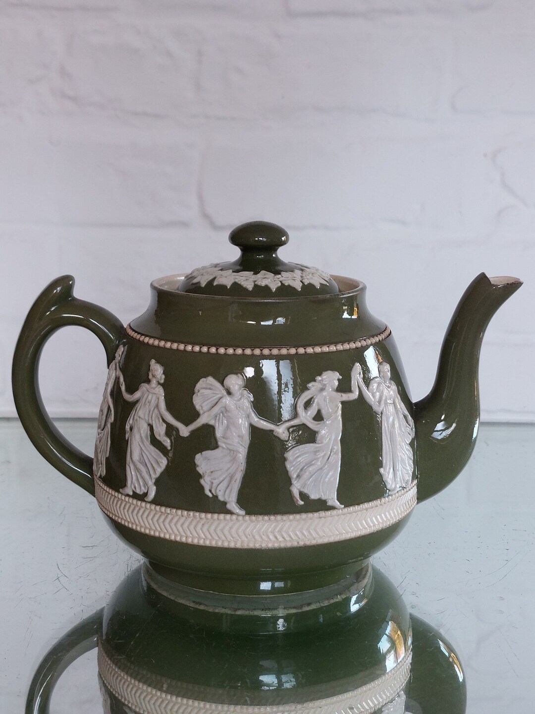 Antique w&r Carlton Ware Green Glazed Teapot No 289951 5.5 Tall C1900 ...
