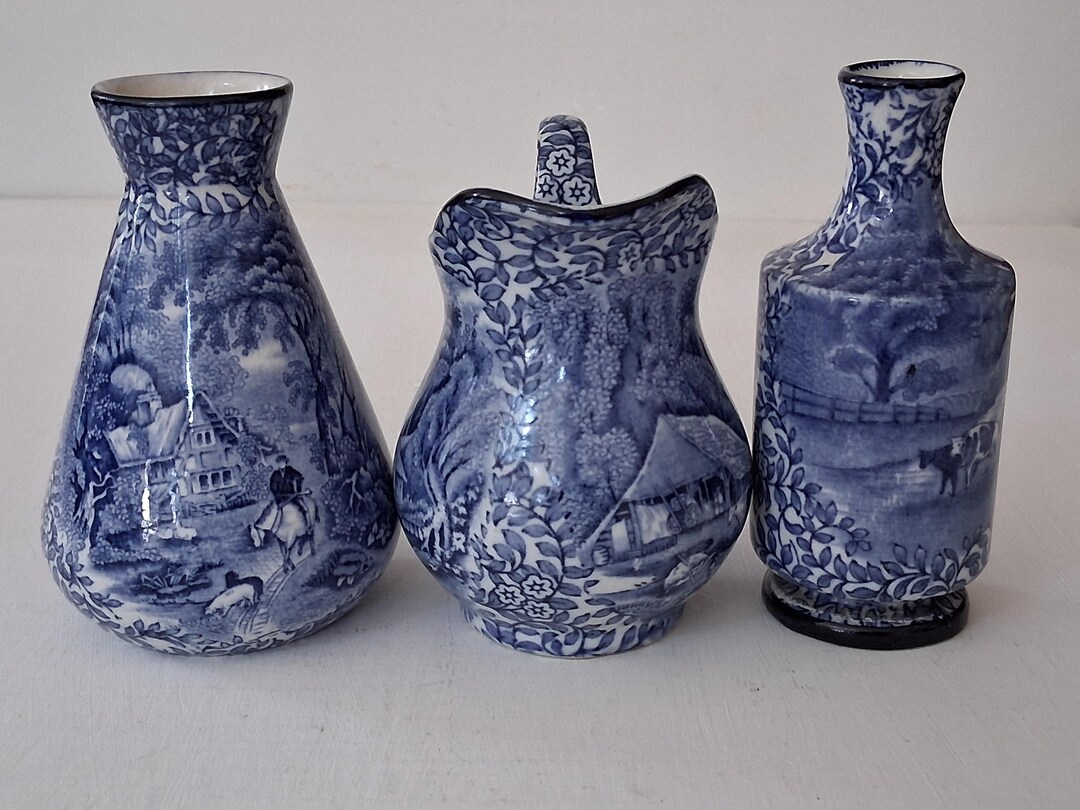Precious Antique Bundle 3 Pieces English Decorative Pottery by Fenton ...