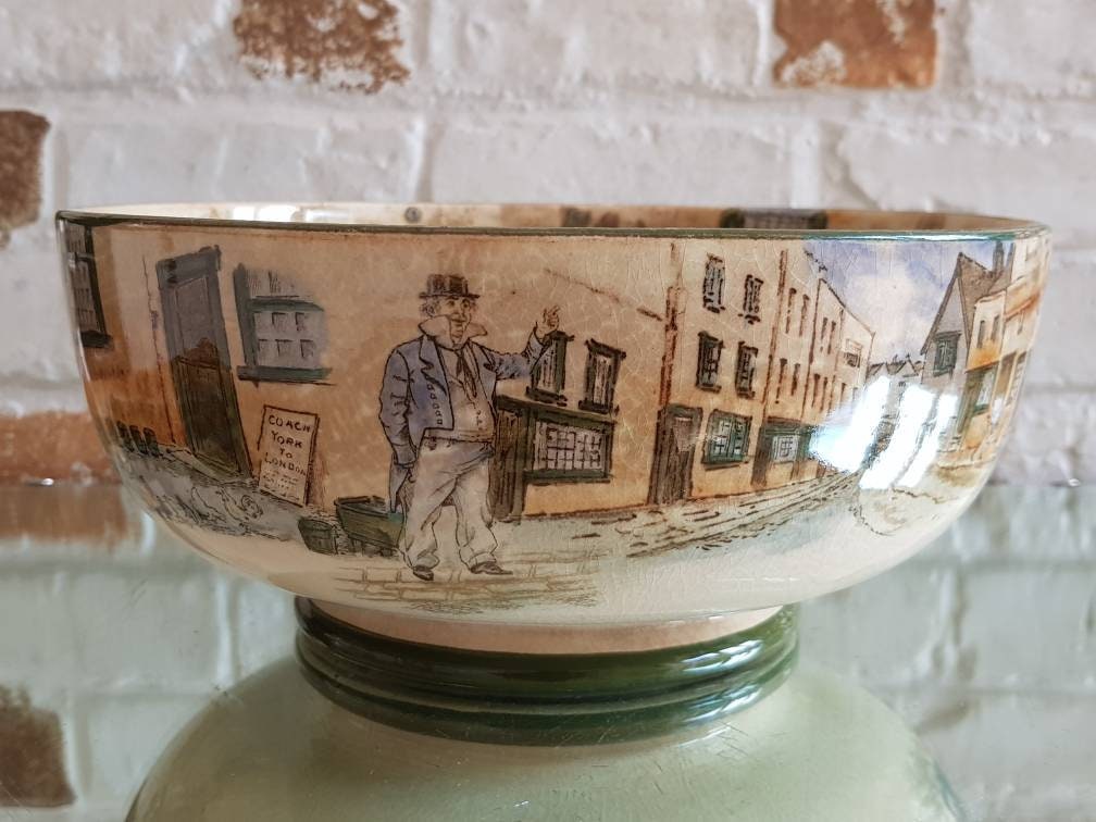 RARE Royal Doulton Dickens Ware LARGE Fruit Bowl 9 Wide | Etsy
