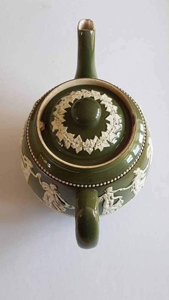 Antique w&r Carlton Ware Green Glazed Teapot No | Etsy