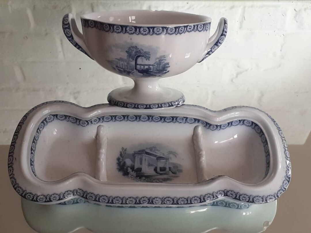Antique Decorative Pair of Copeland Late Spode Pottery Pieces C.1800's ...