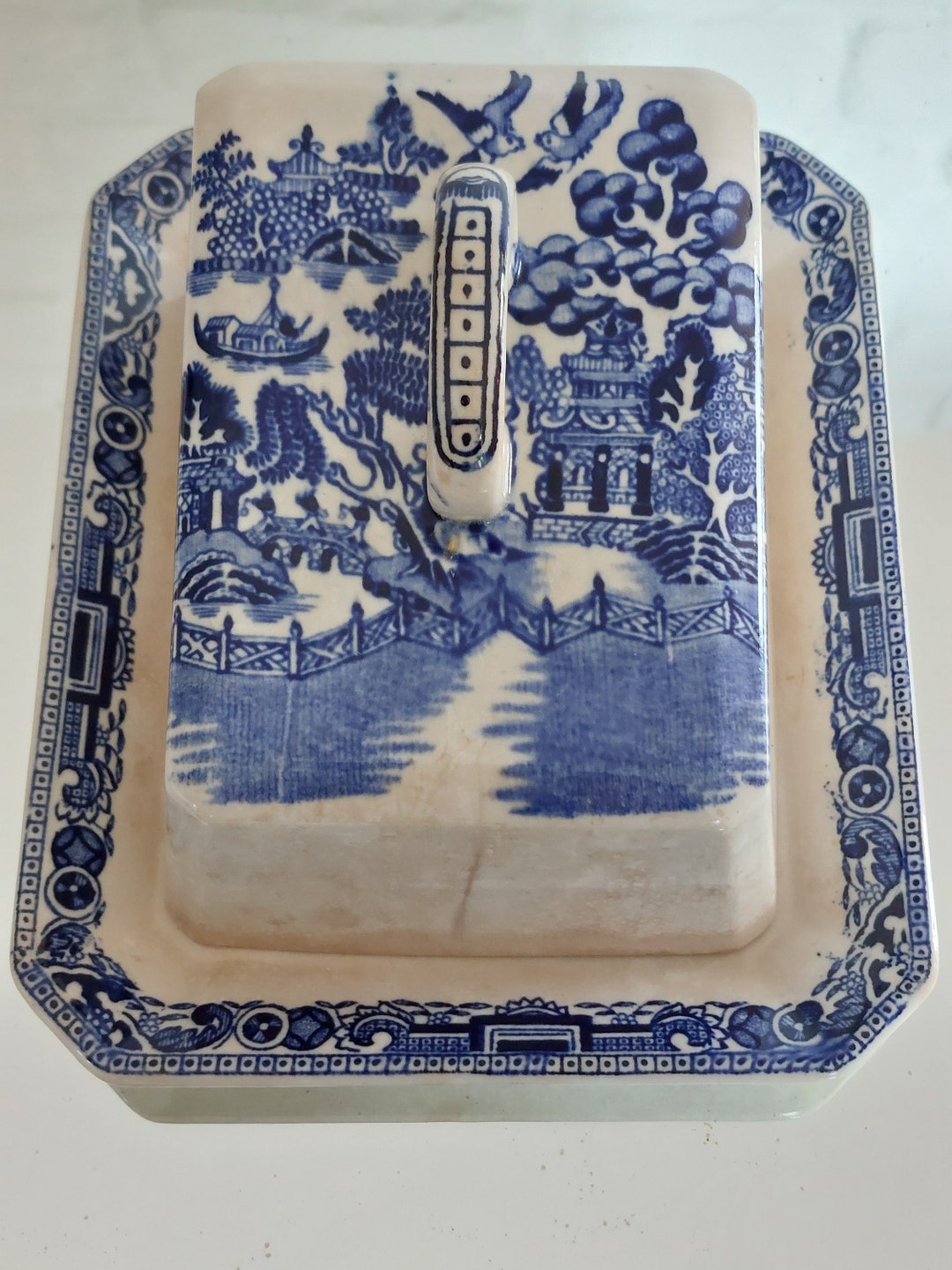 Antique "willow" Pattern Large Butter Dish C1900s - Etsy