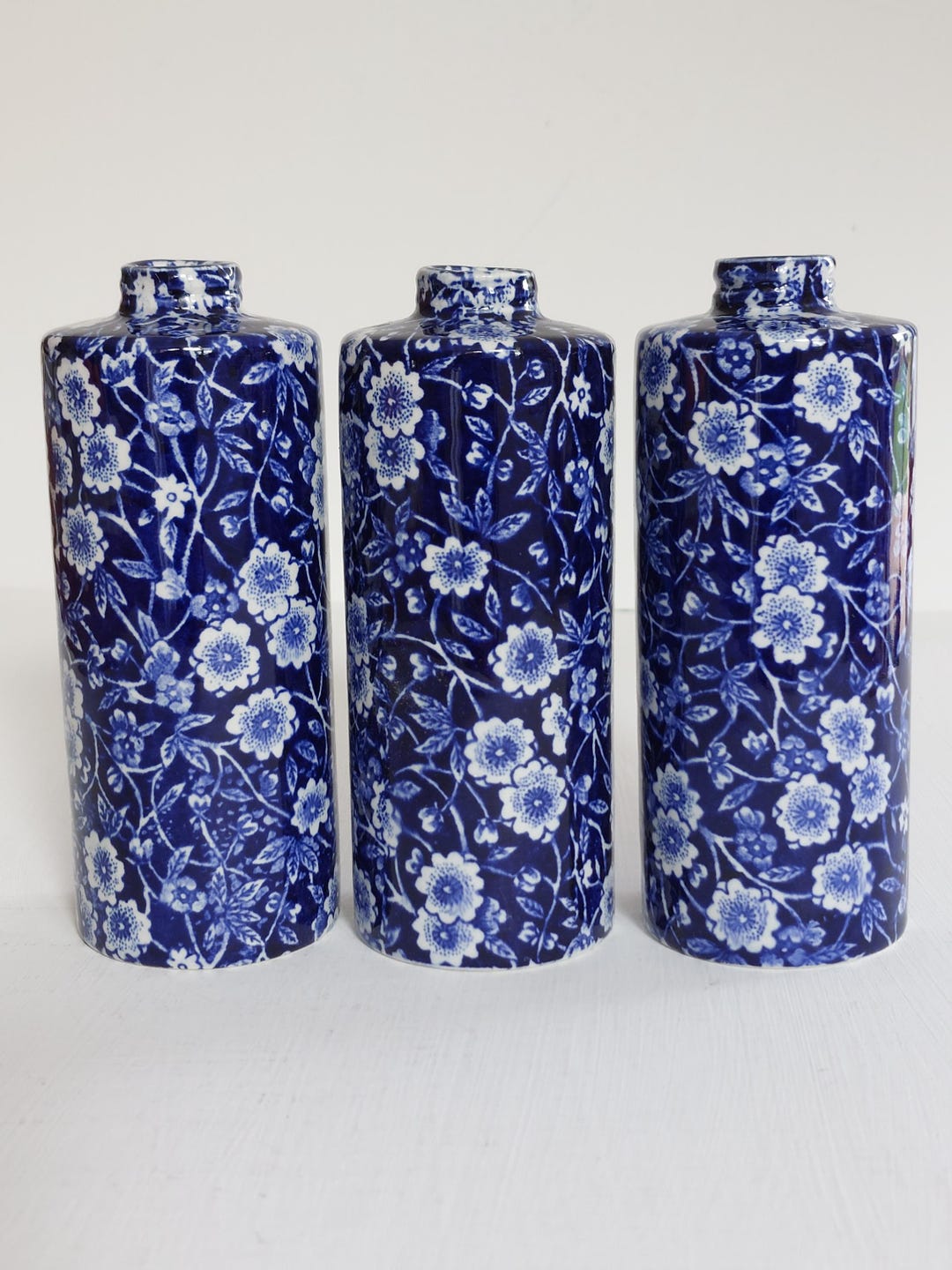 Very Rare Burleigh Staffordshire "calico" Pattern X 3 Bols Bottles ...