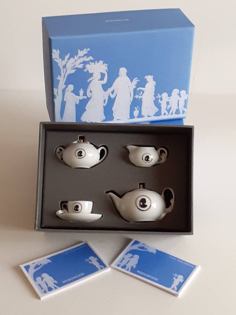Wedgwood White Miniature Tea Set Cameo Christmas Tree Hanging | Etsy UK