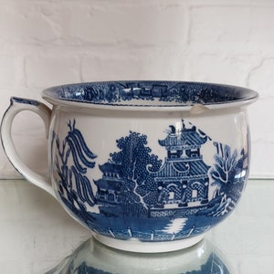 Rare Antique Maling "cetem Ware" Chamber Pot in Willow Pattern C.1920s ...