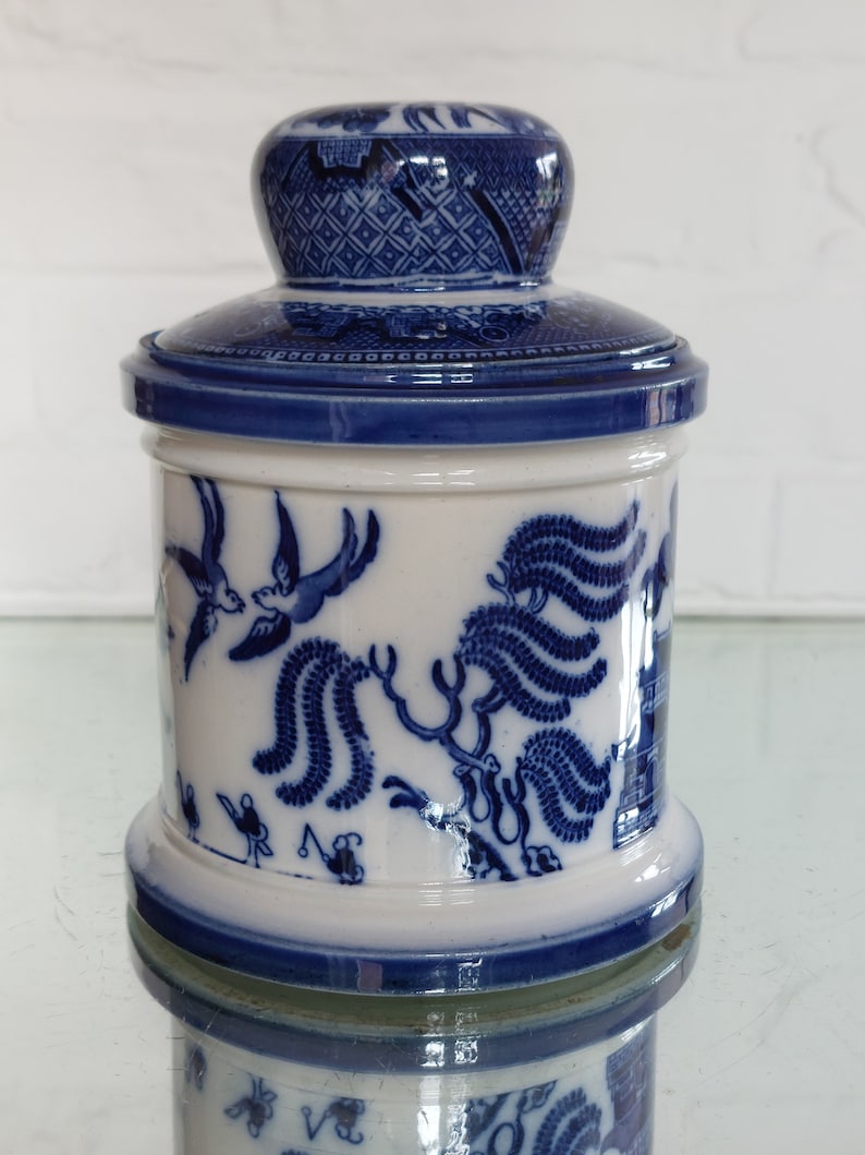 RARE Doulton Burslem willow Pattern Lidded Tobacco - Etsy