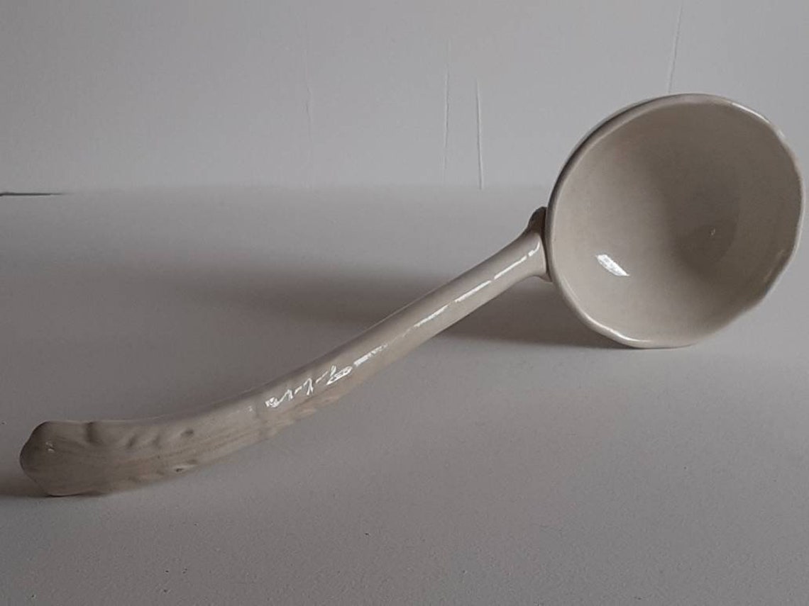 X LARGE Antique White Pottery 15.5" Long Ladle- C.1840- 1900 - Etsy