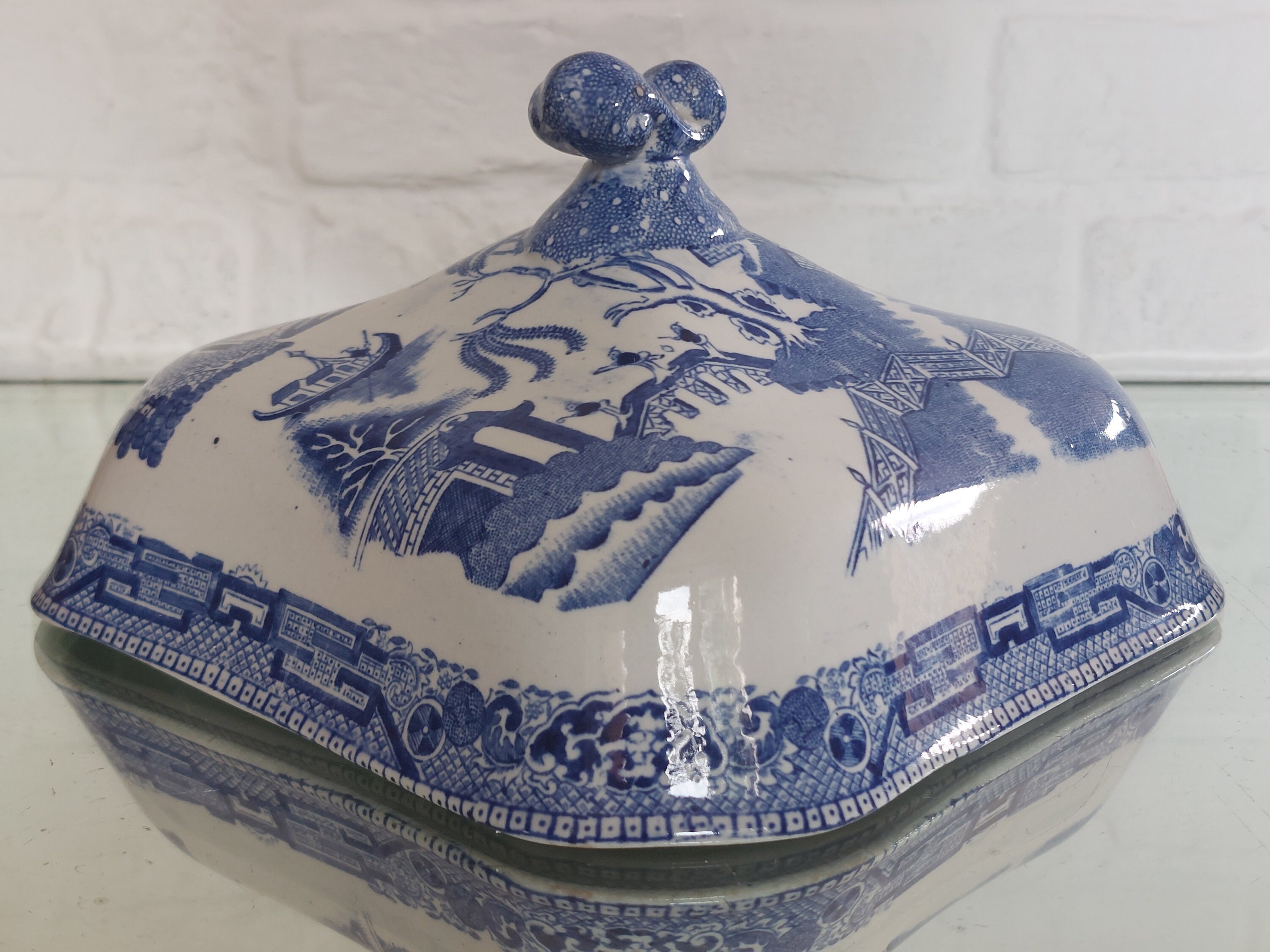 Rare Wedgwood & Co England LARGE Willow Pattern Lidded Tureen- Perfect ...