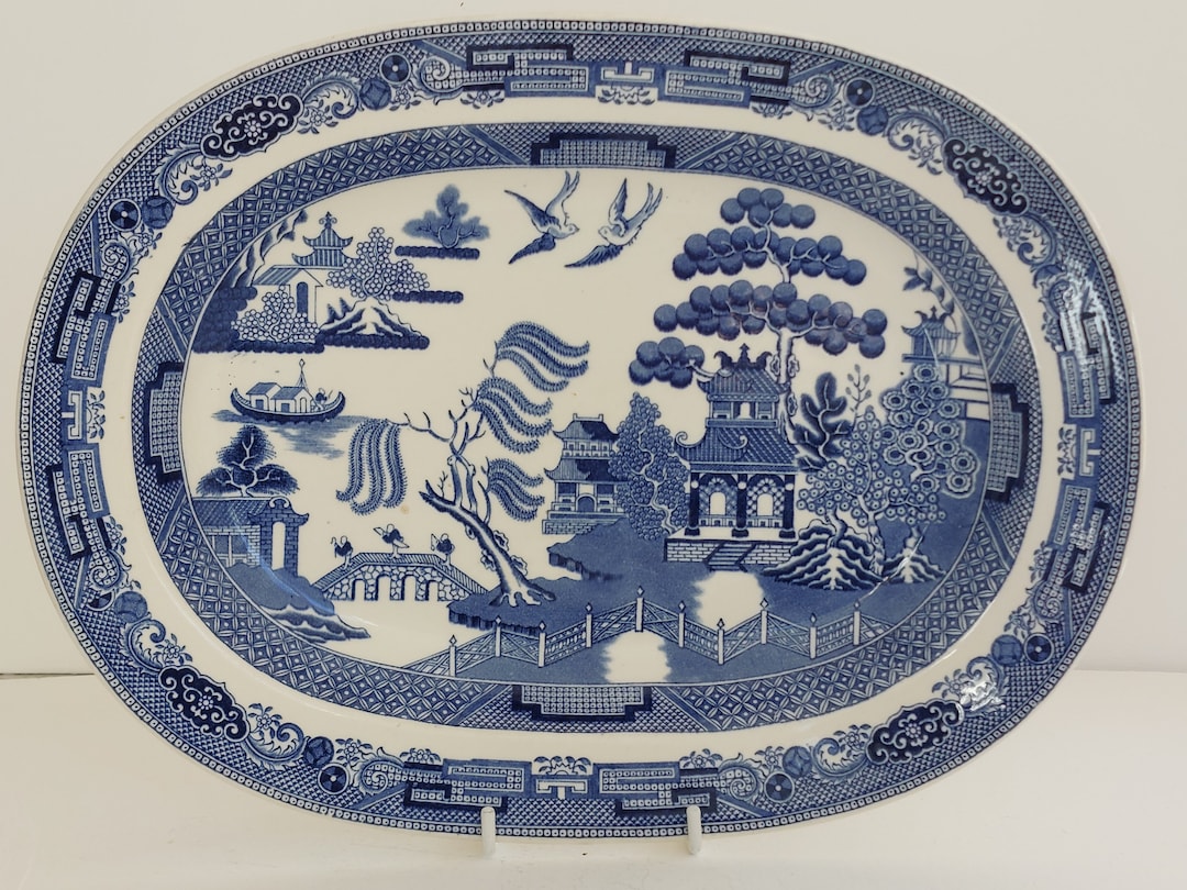 Wedgwood Etruria Willow Pattern Large Serving Platter- Plate C1920 - Etsy