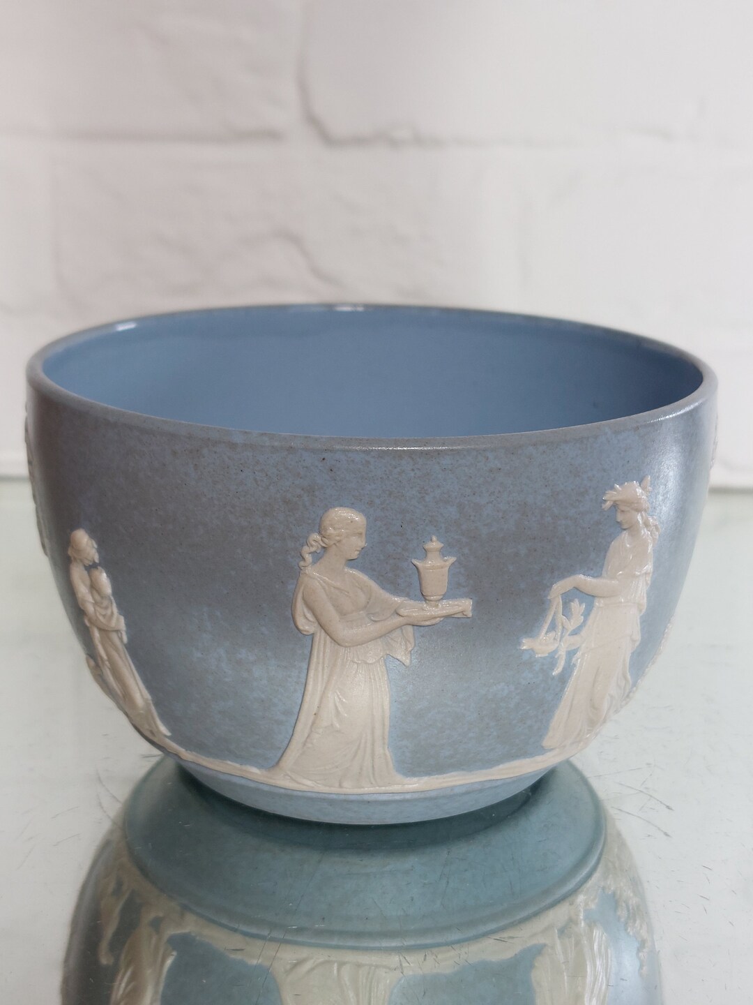 Scarce Dudson England Small Blue + White Jasperware Sugar Bowl C1840 ...