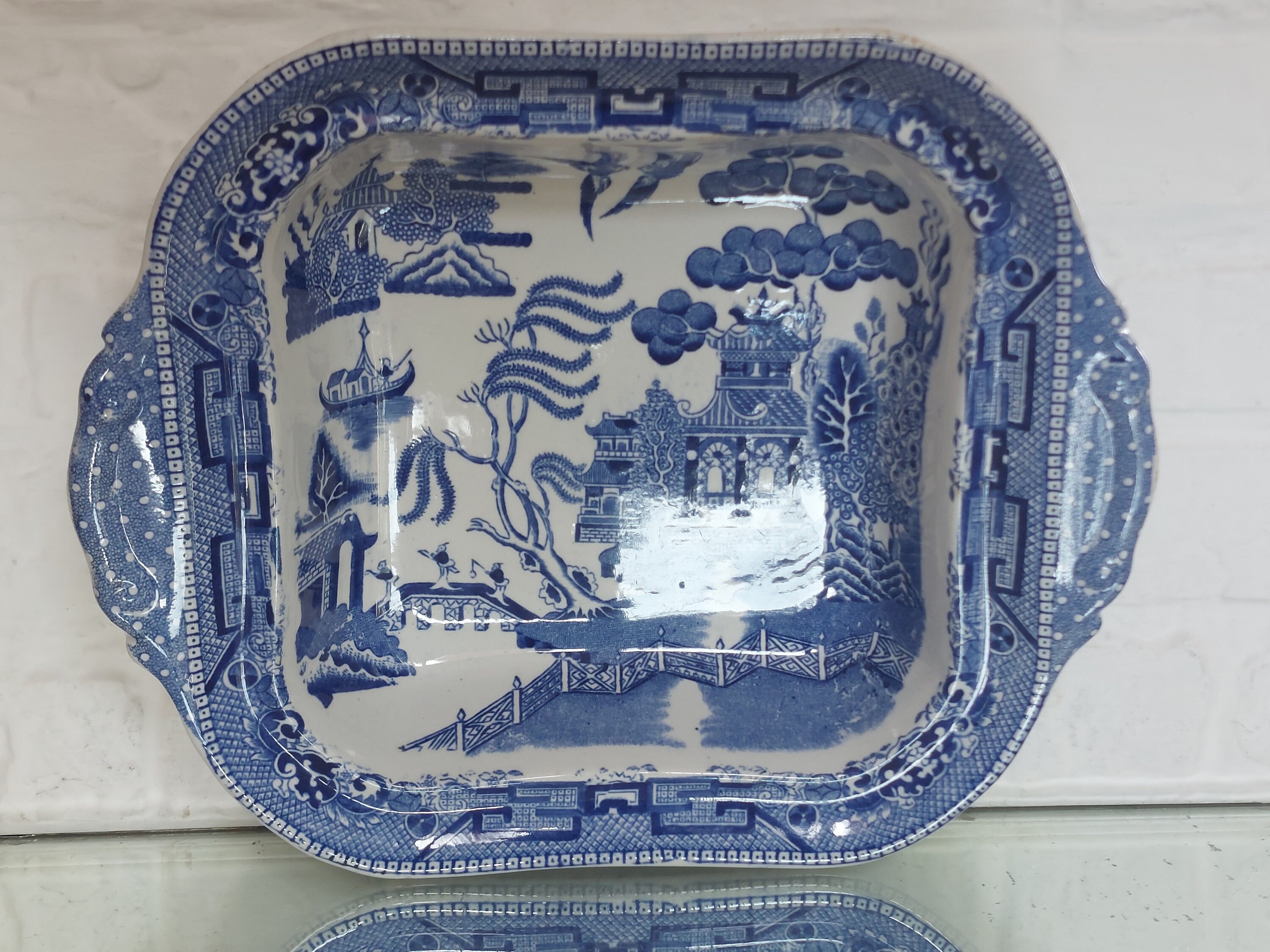 Rare Wedgwood & Co England LARGE Willow Pattern Lidded Tureen- Perfect ...