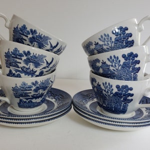 Churchill England "willow" Pattern 12 Pieces Coffee/ Tea Set- Perfect ...