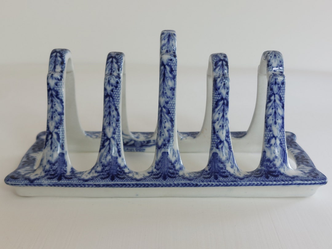 RARE Antique "cauldon" Chariot Pattern Large 4 Slices Toast Rack C1910 ...