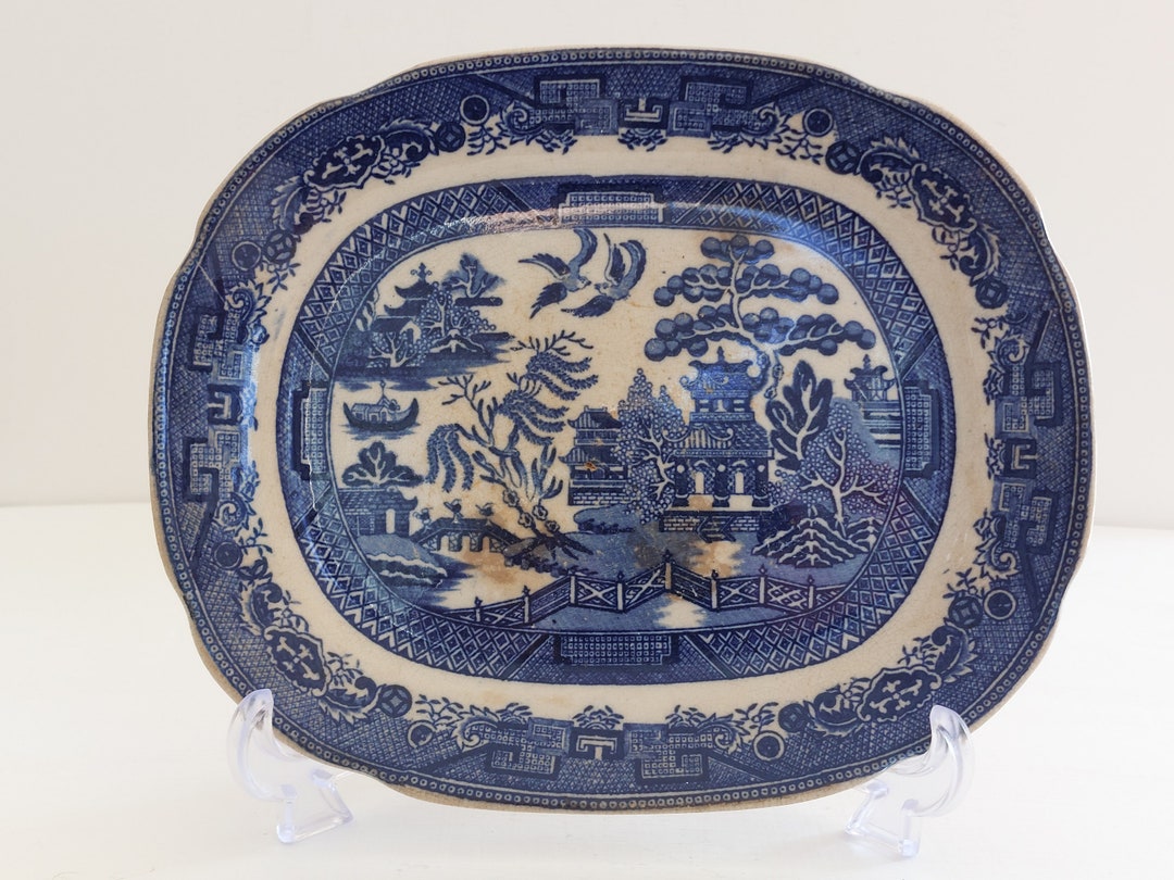 Divine Antique Willow Pattern Plate- Platter C1800 - Etsy