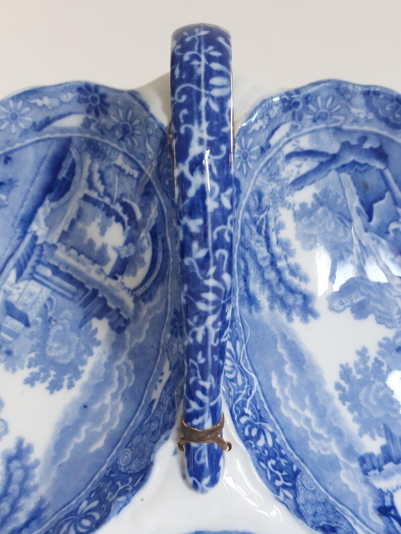 Rare Antique Copeland Spode "blue Italian" Large Triple Dish C1900 ...