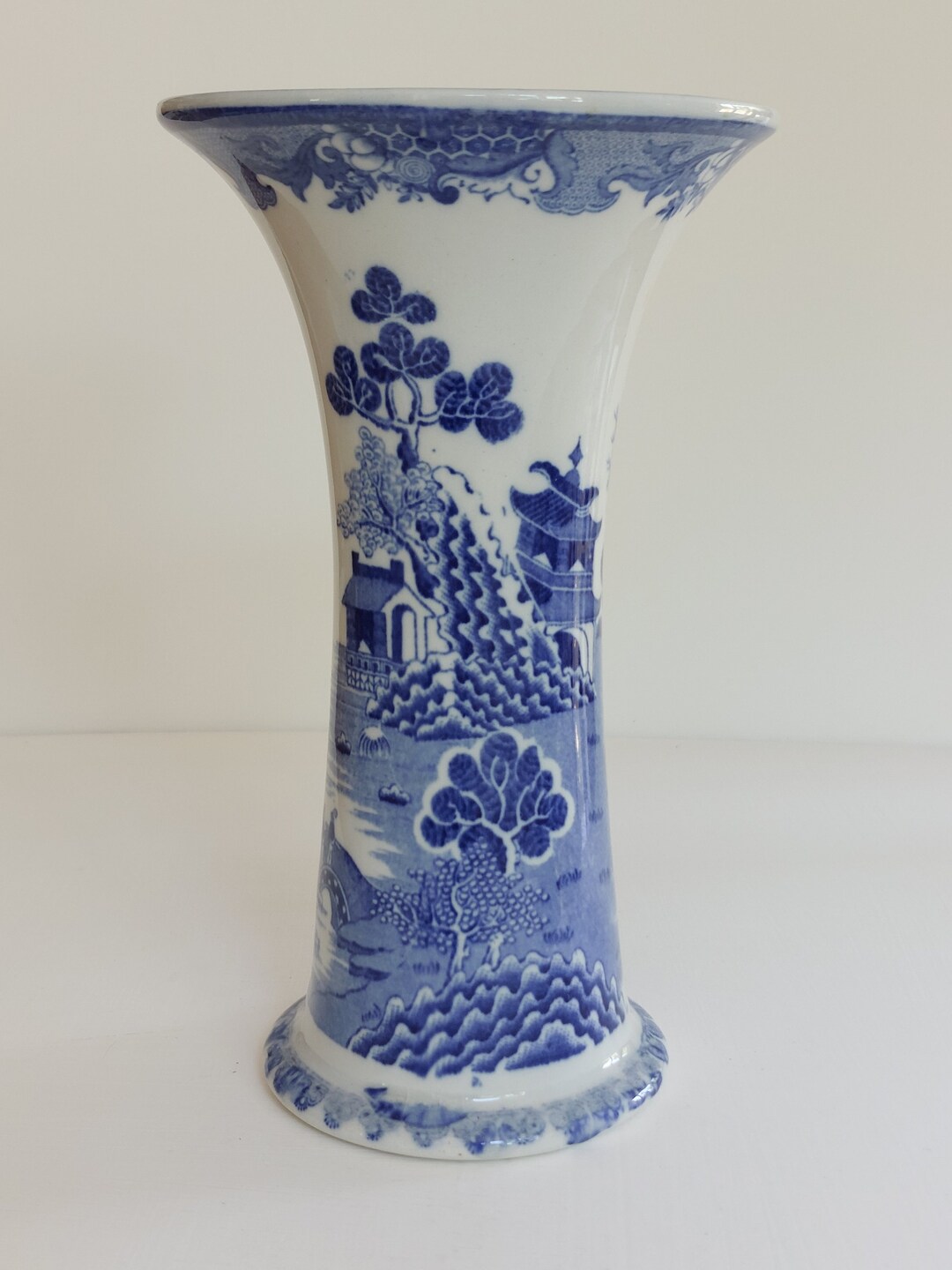 Mason's Ironstone Blue White Willow Pattern Vase C1920 - Etsy