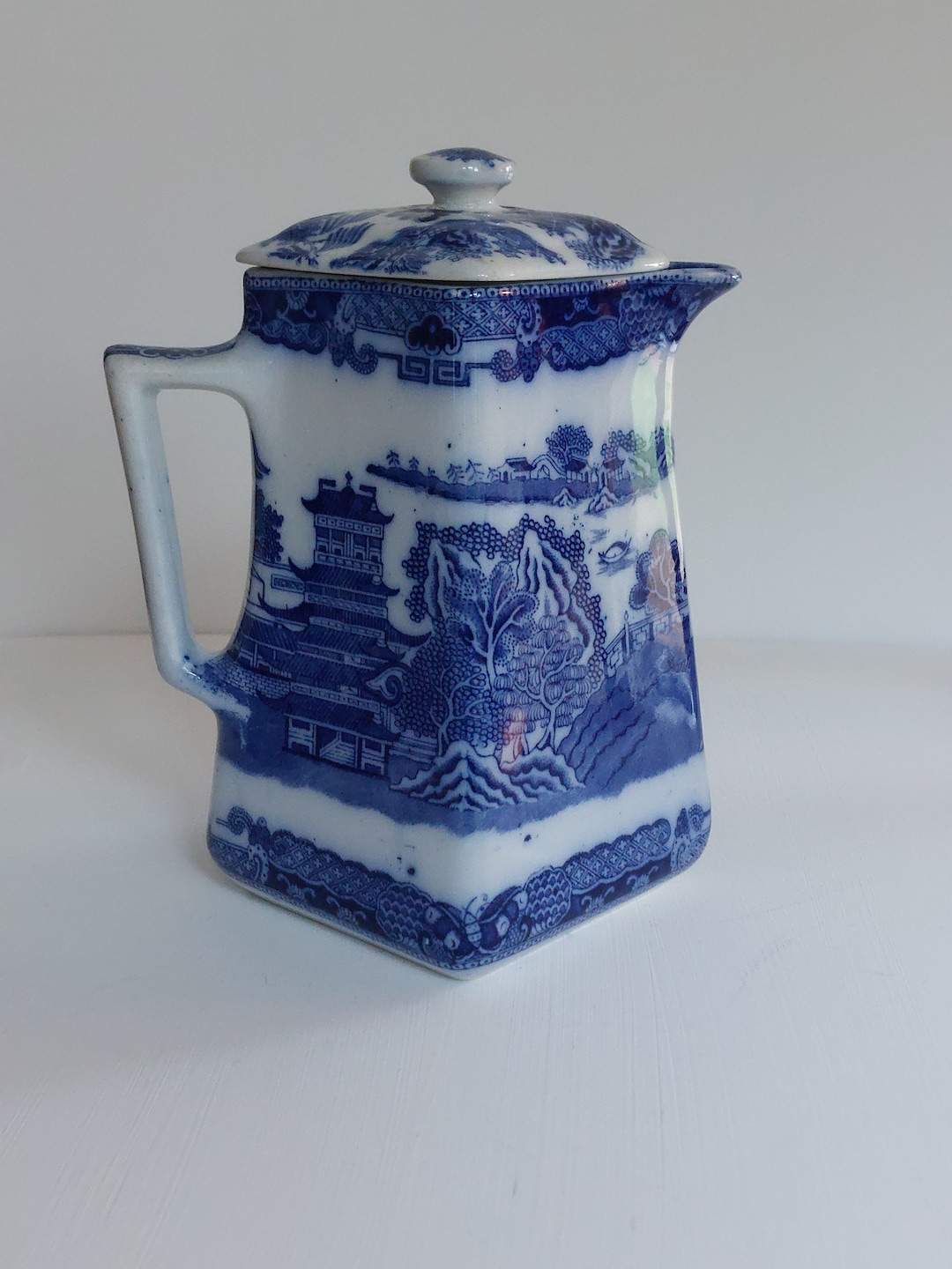 Rare Antique Original Maling Ringtons LARGE Tea Merchants Willow Lidded ...