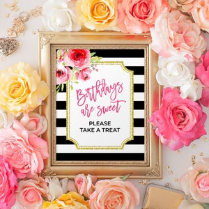 Birthdays Are Sweet Sign Please Take a Treat Sign Printable Birthday ...