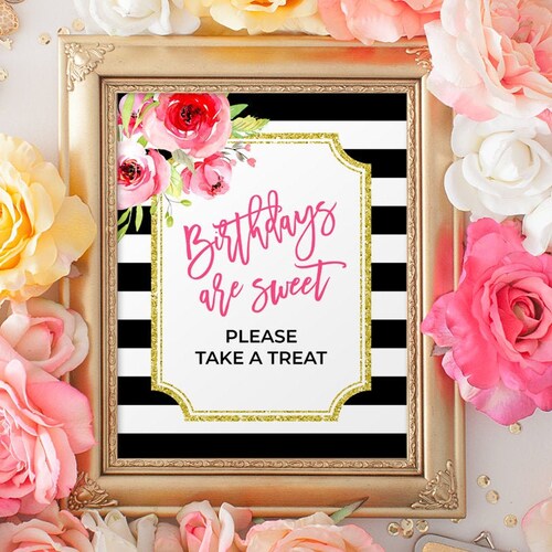 Birthdays Are Sweet Sign Please Take a Treat Sign Printable - Etsy