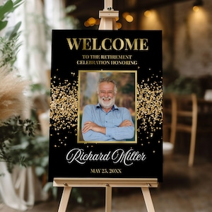 Retirement Party Sign Photo, Retirement Celebration Welcome Board ...