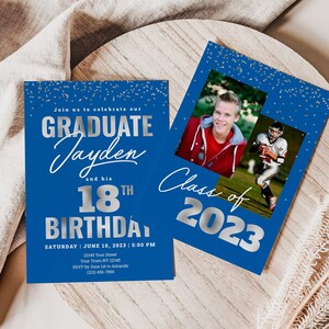 Graduation and 18th Birthday Invitations With Photo Combined Birthday ...