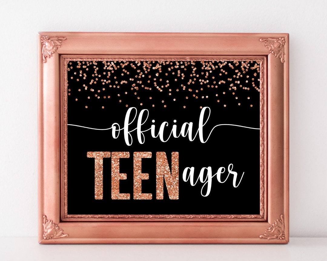 Official Teenager Sign Official Teenager Print 13th Birthday ...